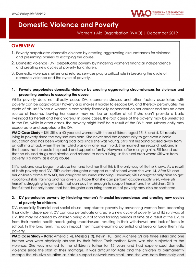 Policy Briefs - Women's Aid Organisation